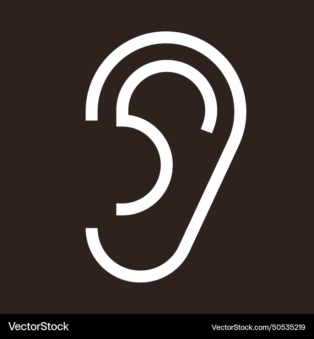 Ear icon hearing symbol Royalty Free Vector Image