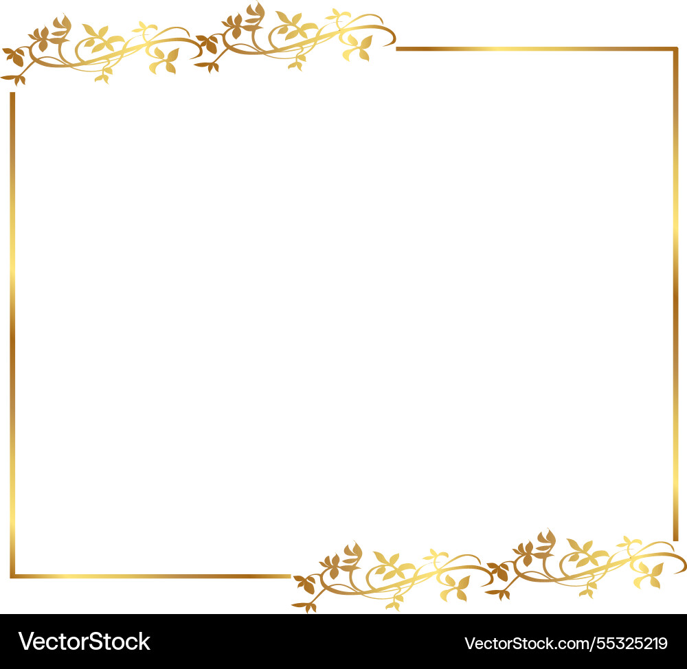 Gold border frame Royalty Free Vector Image - VectorStock