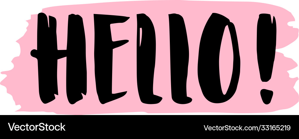 Handwritten text hello isolated on white Vector Image