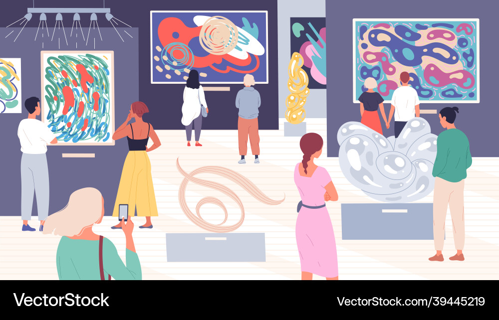Museum Art Exhibition Royalty Free Vector Image