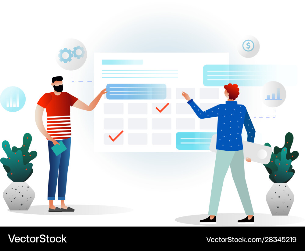 Planning schedule concept Royalty Free Vector Image
