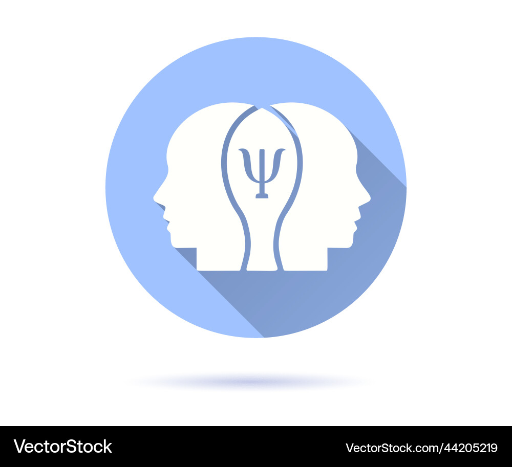 Psychotherapy icon with long shadow for graphic Vector Image
