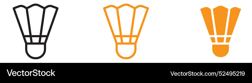 Shuttlecock icon set badminton equipment Vector Image