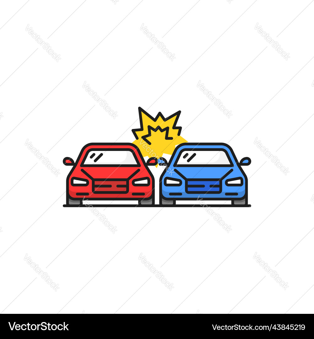 Side collision two cars broadside crash accident Vector Image