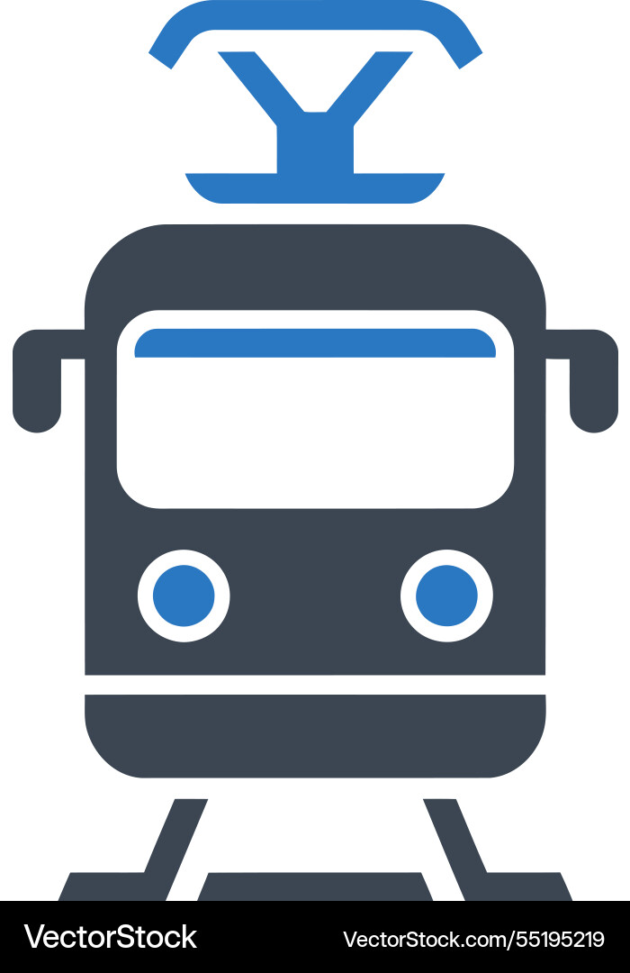 Tramway front view icon Royalty Free Vector Image