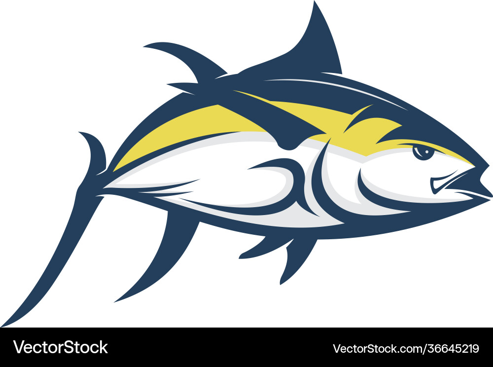 Tuna fishing template Royalty Free Vector Image