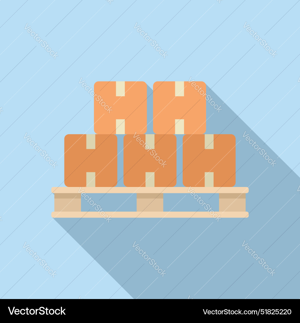 Cardboard boxes on wooden pallet representing Vector Image
