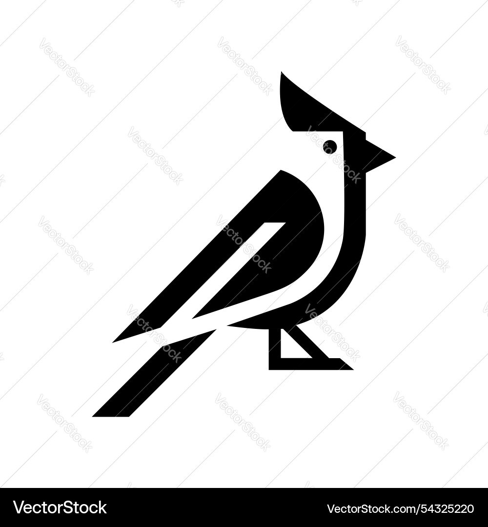 Elegant cardinal bird logo Royalty Free Vector Image