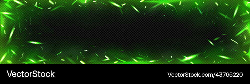 Frame of magic green mist with sparkles Royalty Free Vector