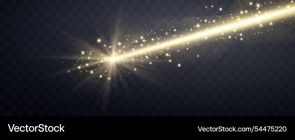 Gold horizontal laser beam neon line presentation Vector Image