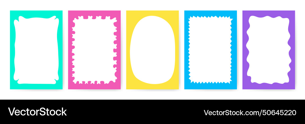 Hand drawn textbox set with bright rich colors Vector Image