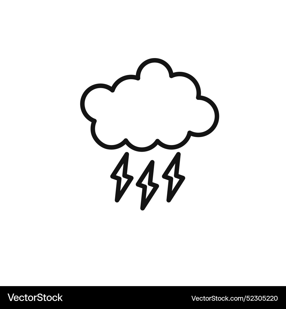 Lightning icon outline collection in black Vector Image