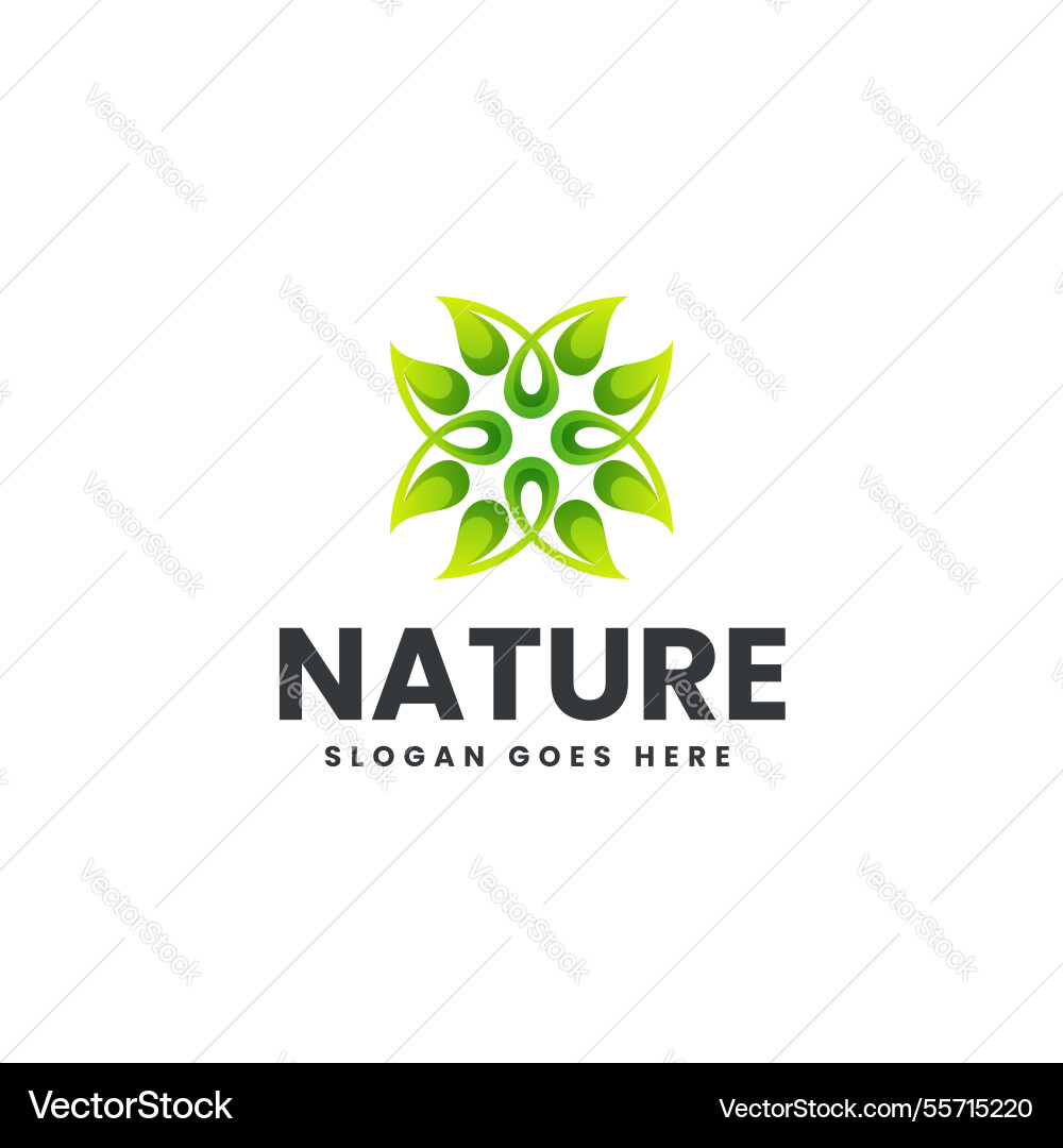 Nature gradient colorful logo Royalty Free Vector Image