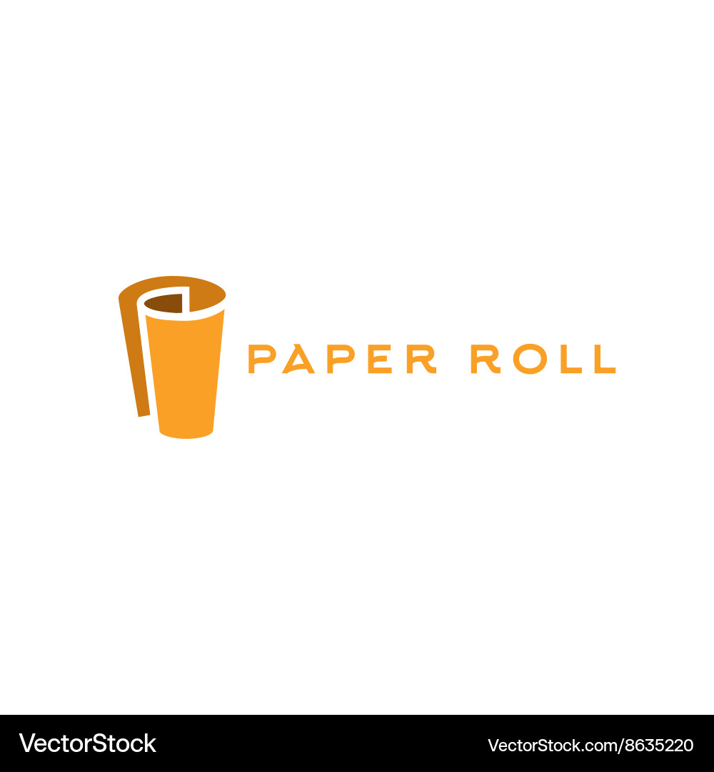 Paper roll logo sign flat style Royalty Free Vector Image
