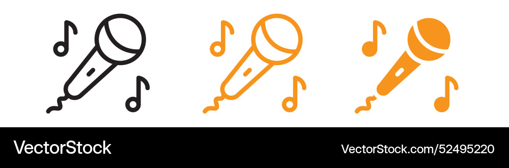 Sing icon set vocal performance for music Vector Image