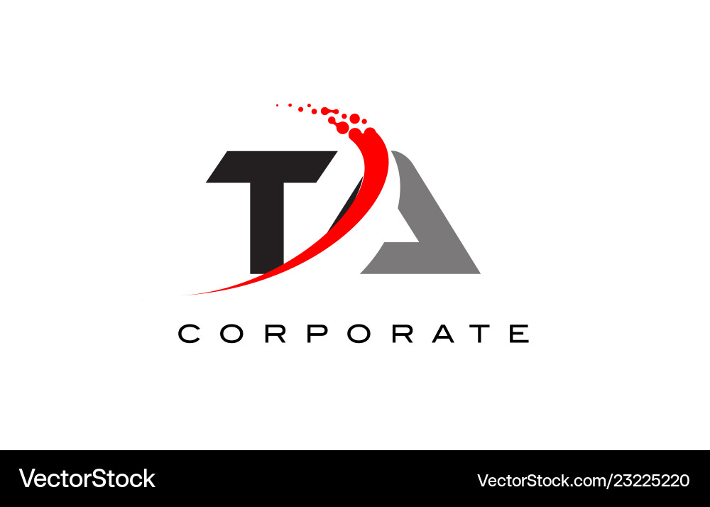 Ta modern letter logo design with swoosh Vector Image