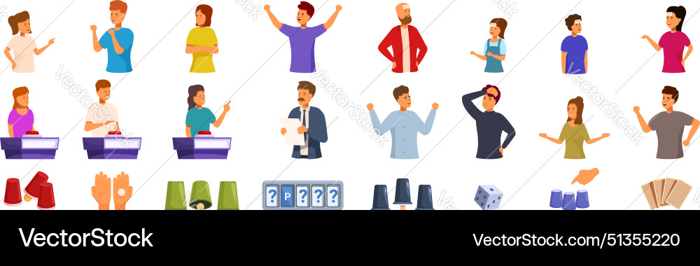 Winning guessing game a group of people Royalty Free Vector