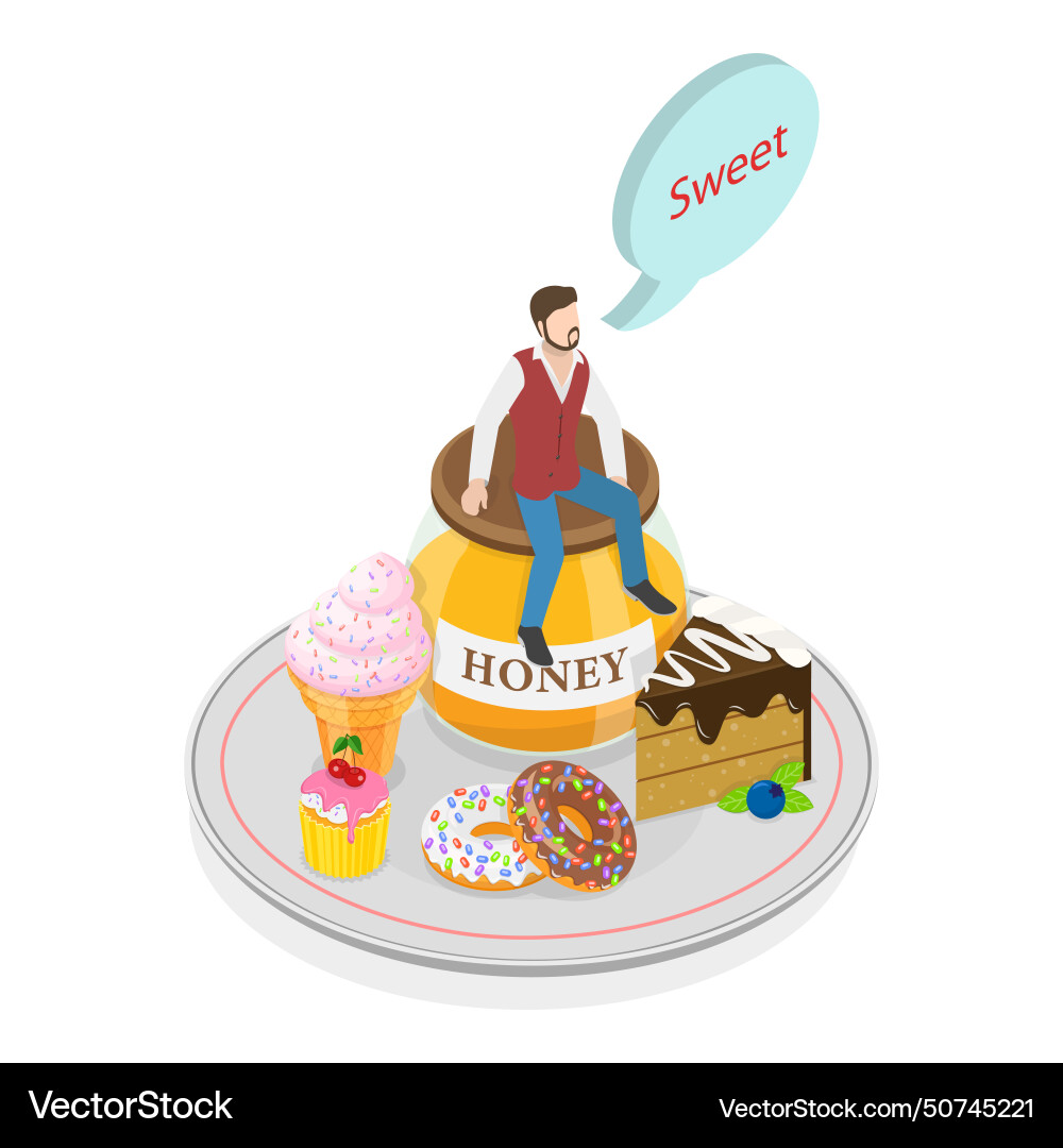 3d isometric flat of human Royalty Free Vector Image