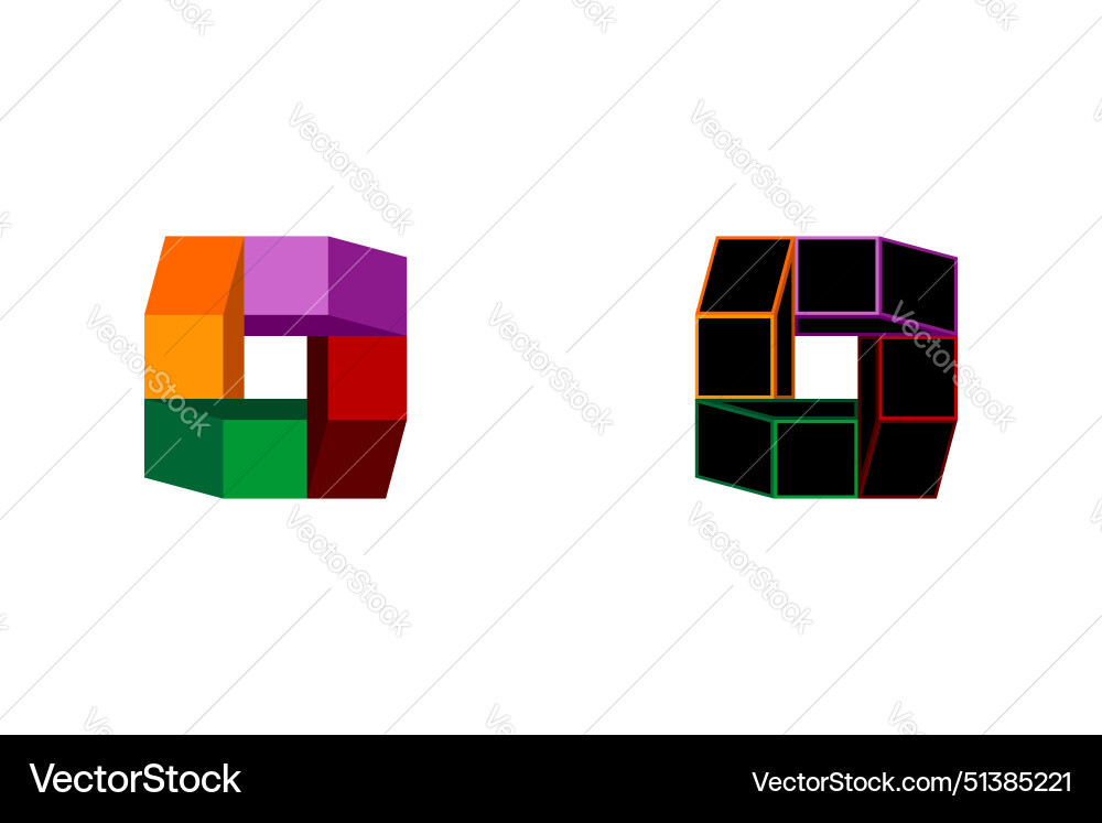 3d square design concept Royalty Free Vector Image