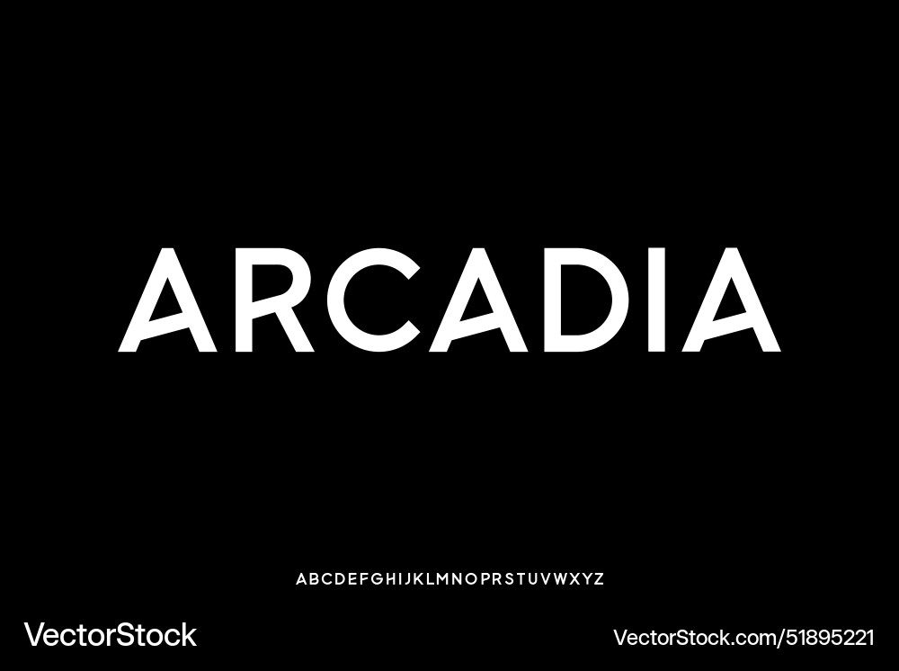 Arcadia Sans Serif Display Font Royalty Free Vector Image