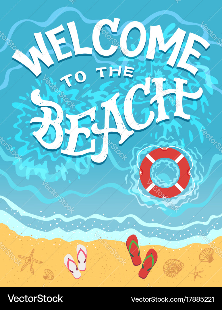 Beach Vacation Typography Royalty Free Vector Image