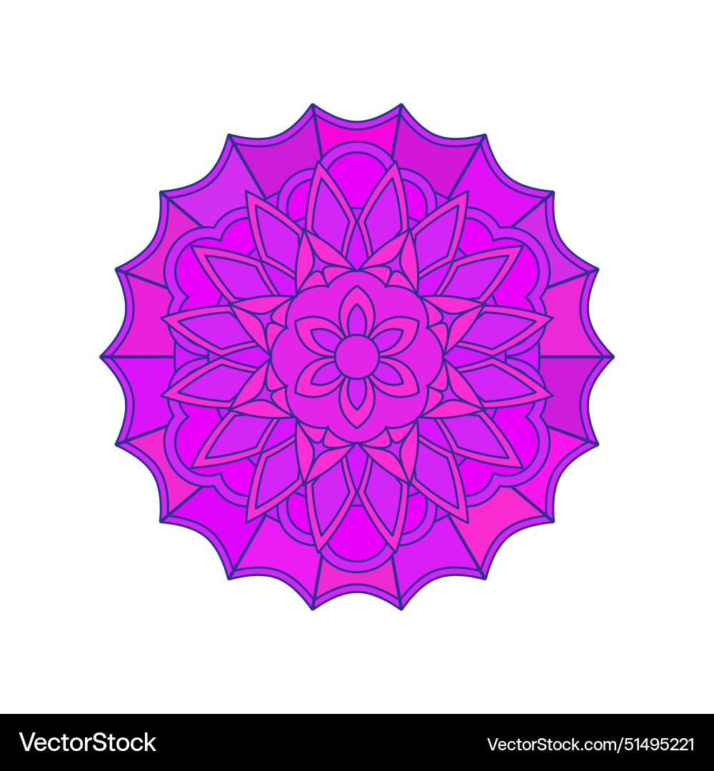Circular colorful floral mandala Royalty Free Vector Image