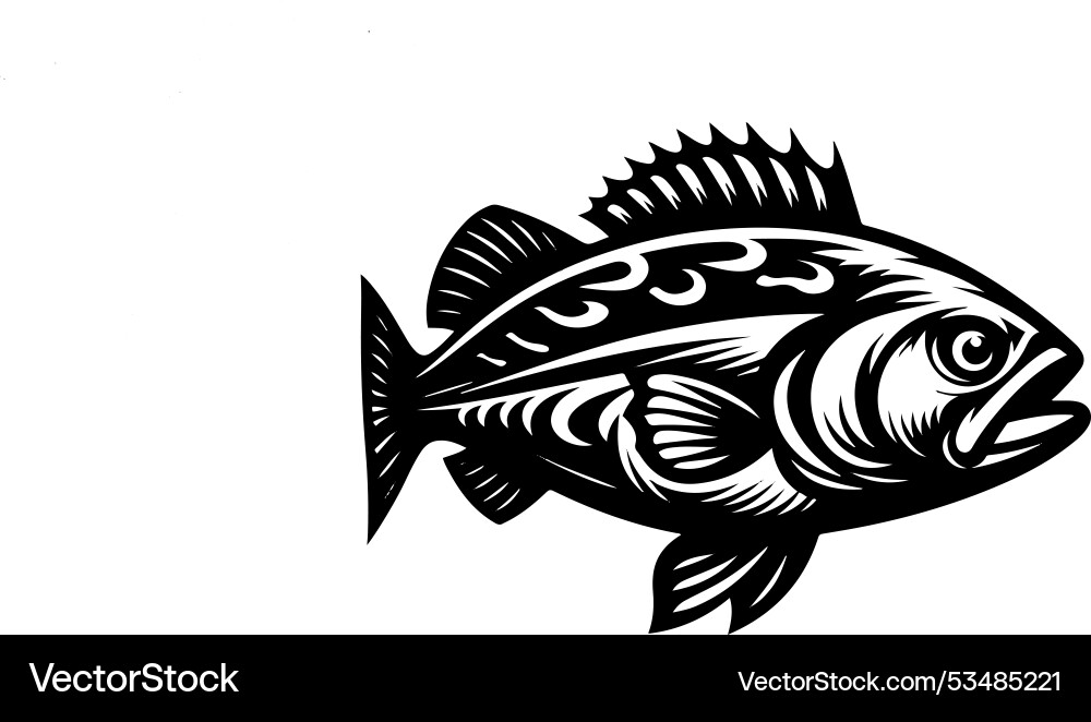 Cod fish silhouette Royalty Free Vector Image - VectorStock