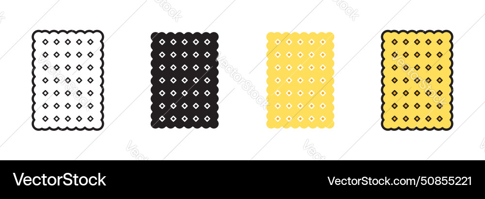Crackers icon set biscuit snack cheese symbol Vector Image