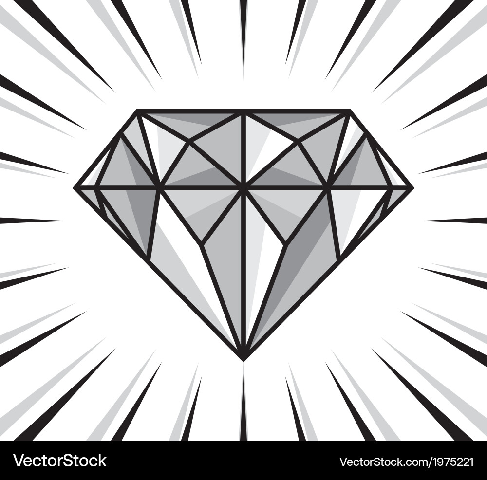 Diamant Vector Diamant Vector Illustratie Op Witte Achtergrond