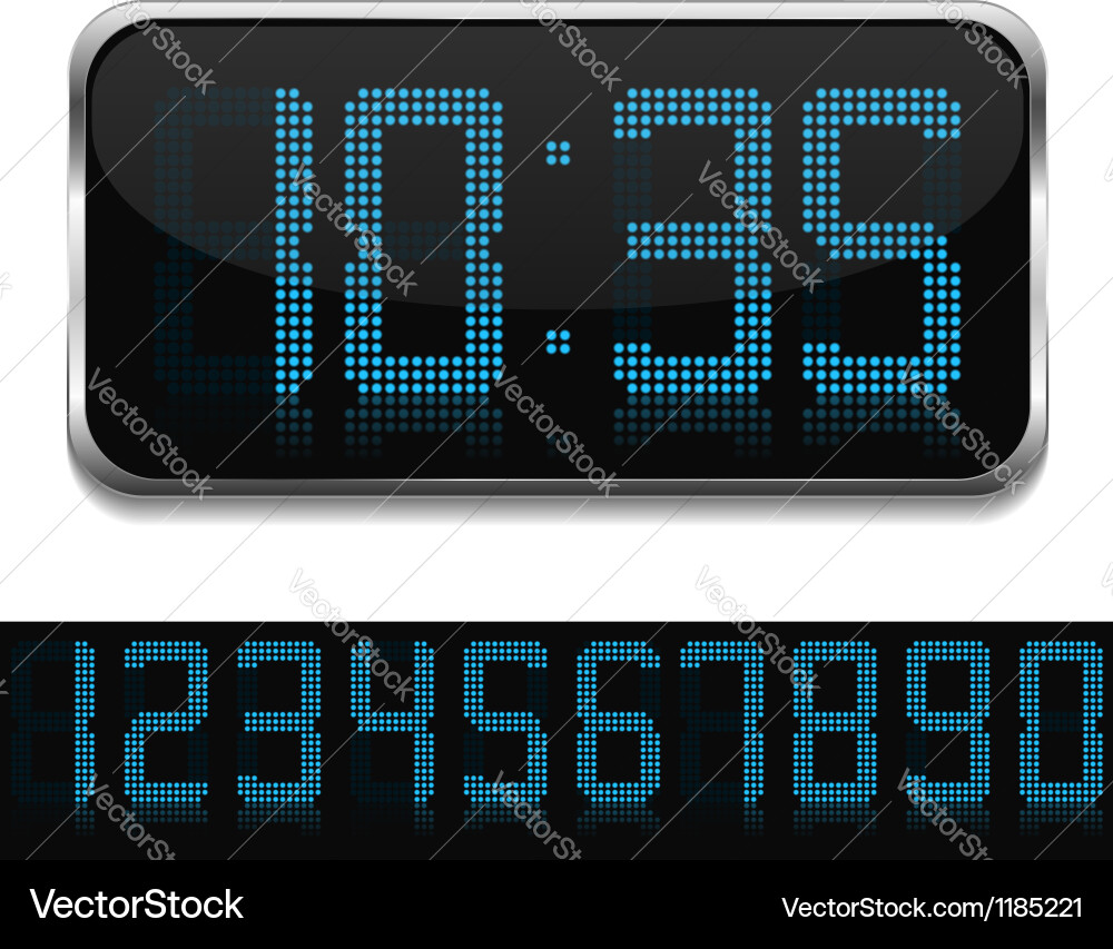 Digital clock Royalty Free Vector Image - VectorStock