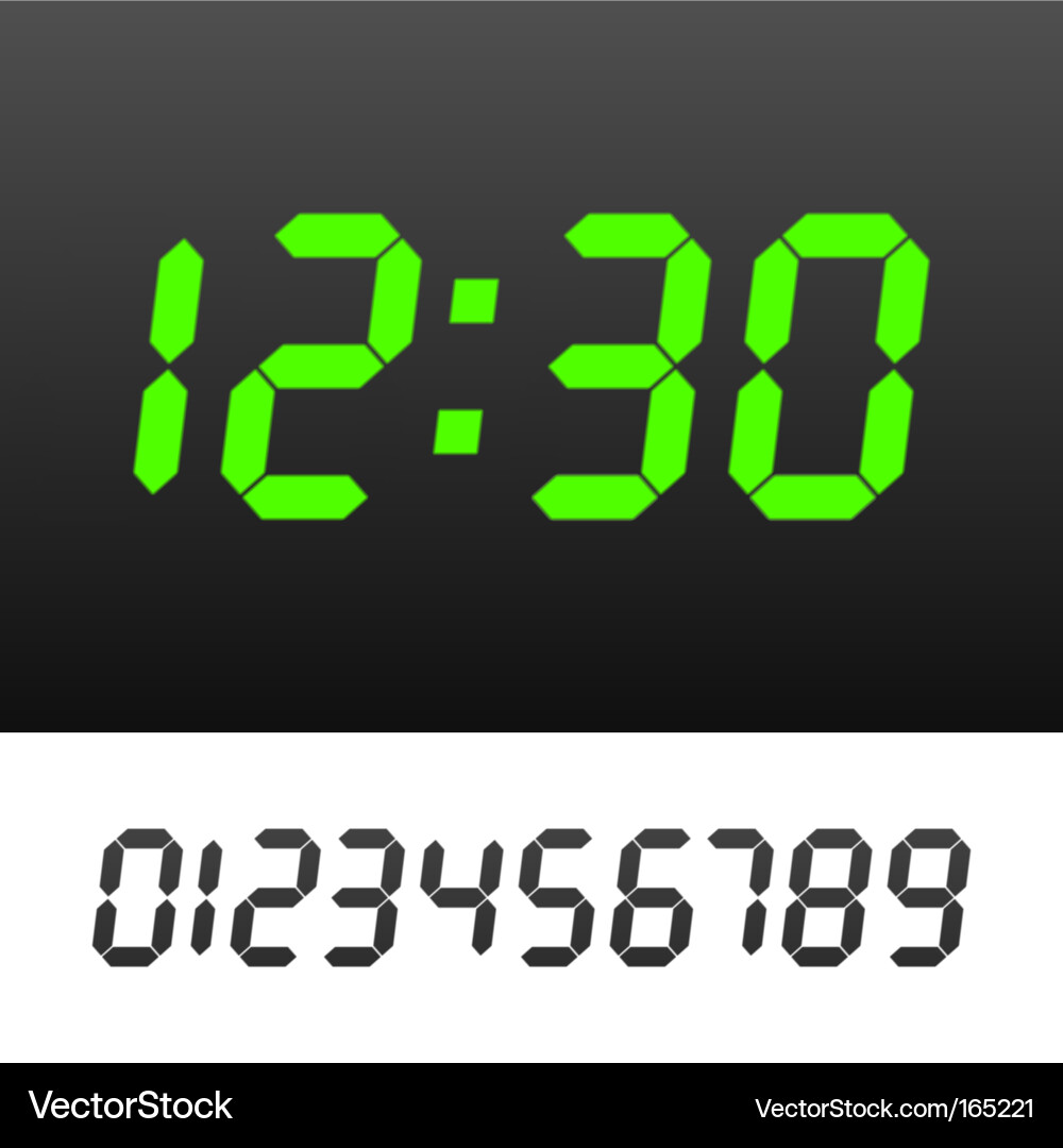 Digital clock Royalty Free Vector Image - VectorStock