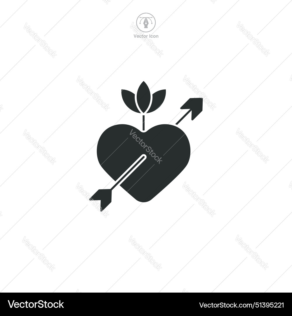 Heart with arrow icon symbol isolated on white Vector Image