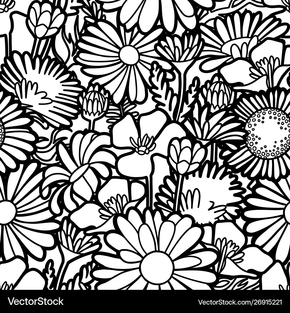 Meadow Floral Pattern Royalty Free Vector Image