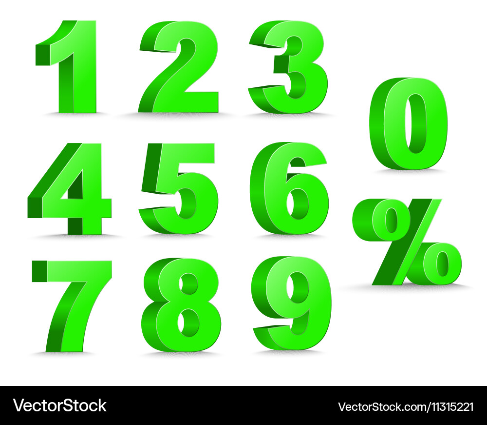 Numbers d Royalty Free Vector Image - VectorStock