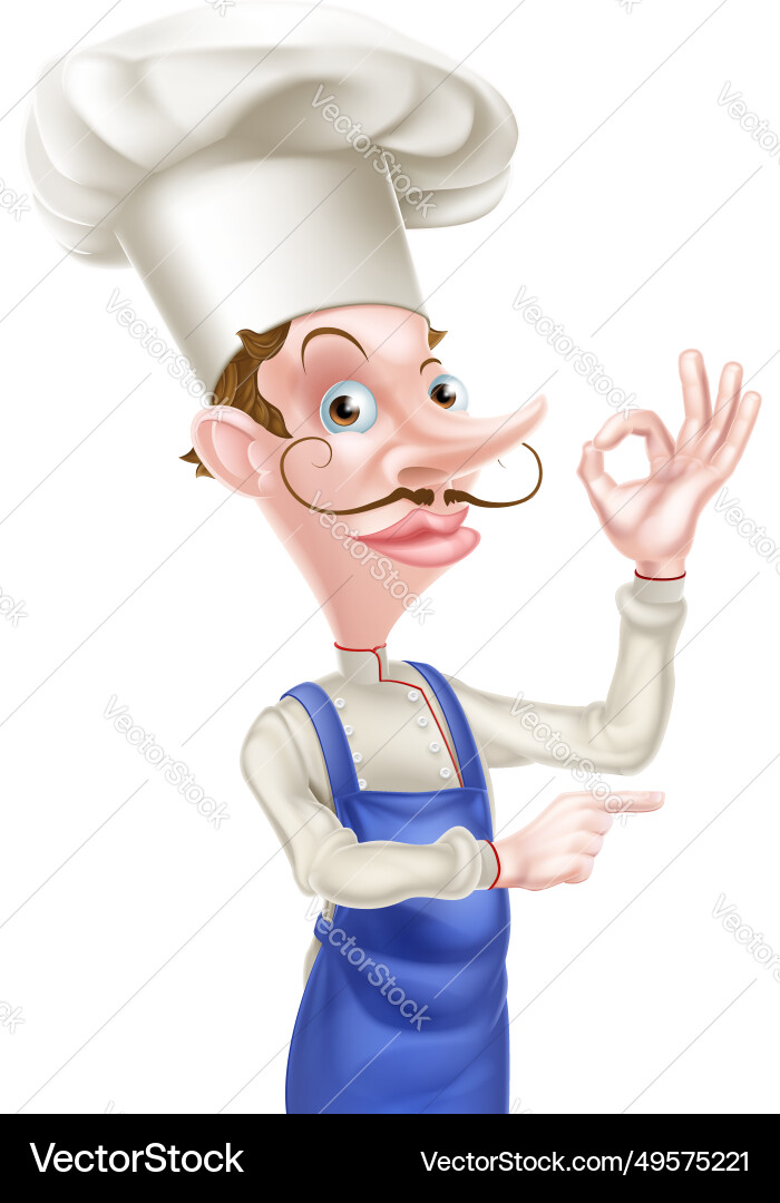 Pointing chef perfect sign Royalty Free Vector Image