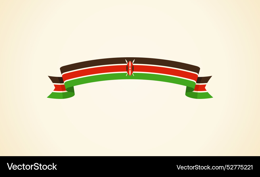 Ribbon with flag of kenya Royalty Free Vector Image