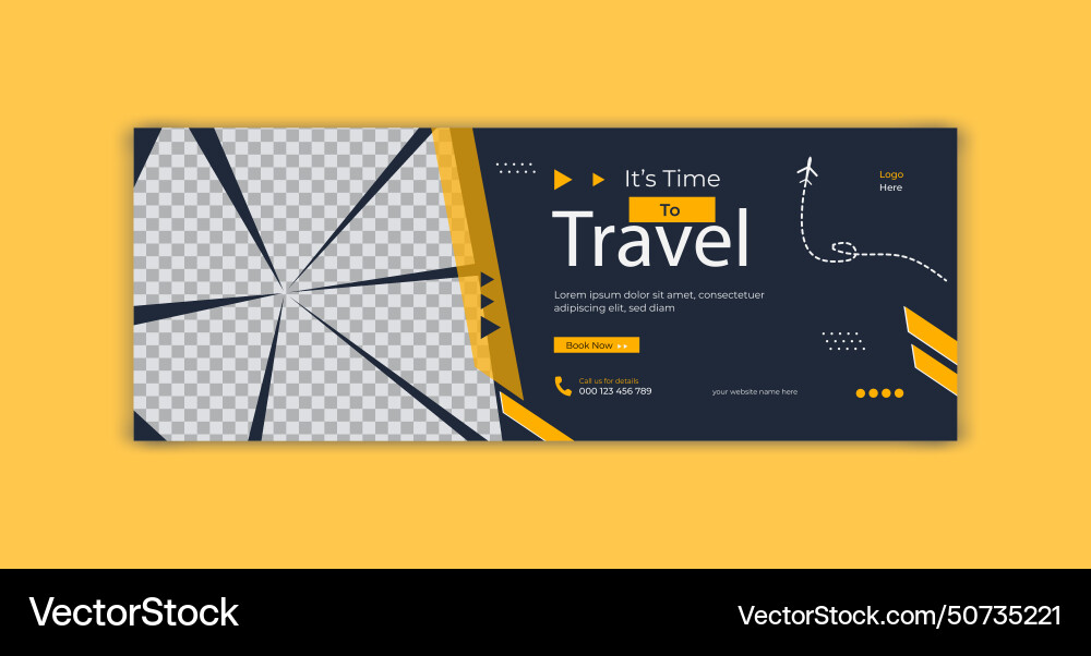Travel facebook cover banner Royalty Free Vector Image
