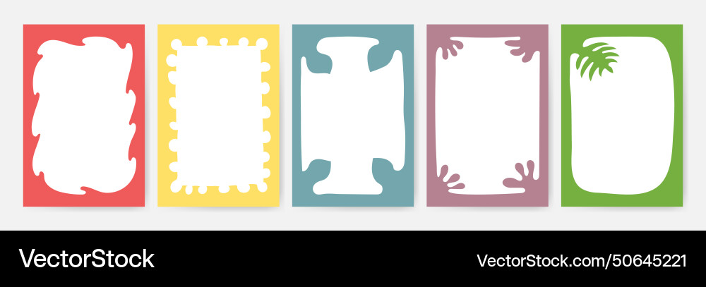 Wave scalloped edge frame in doodle style hand Vector Image