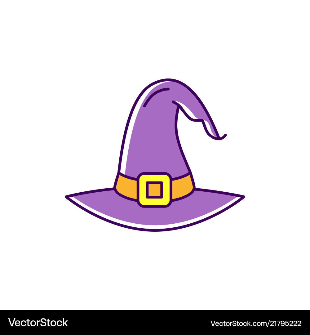 Colorful Witch Hat Icon - Halloween Royalty Free Vector
