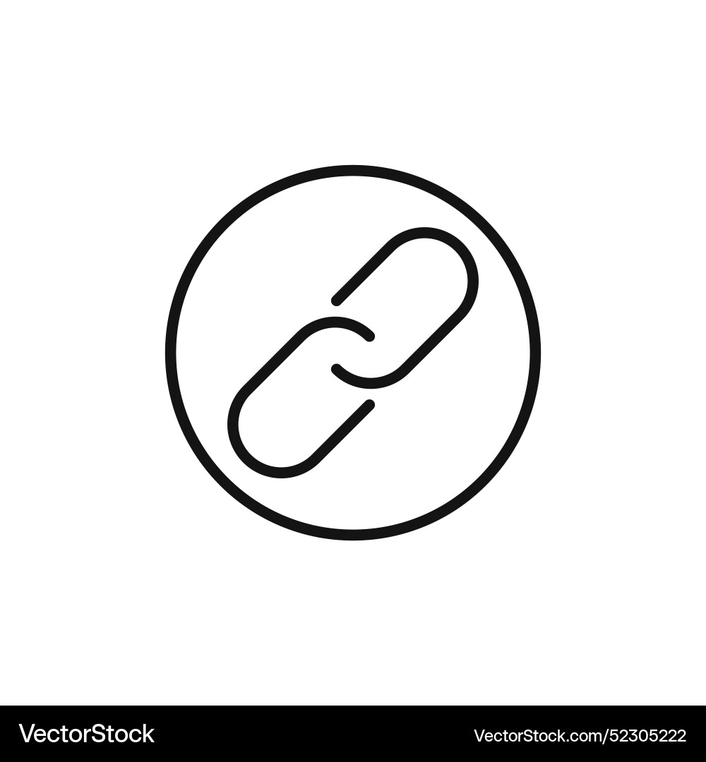 Link icon outline collection in black and on Vector Image