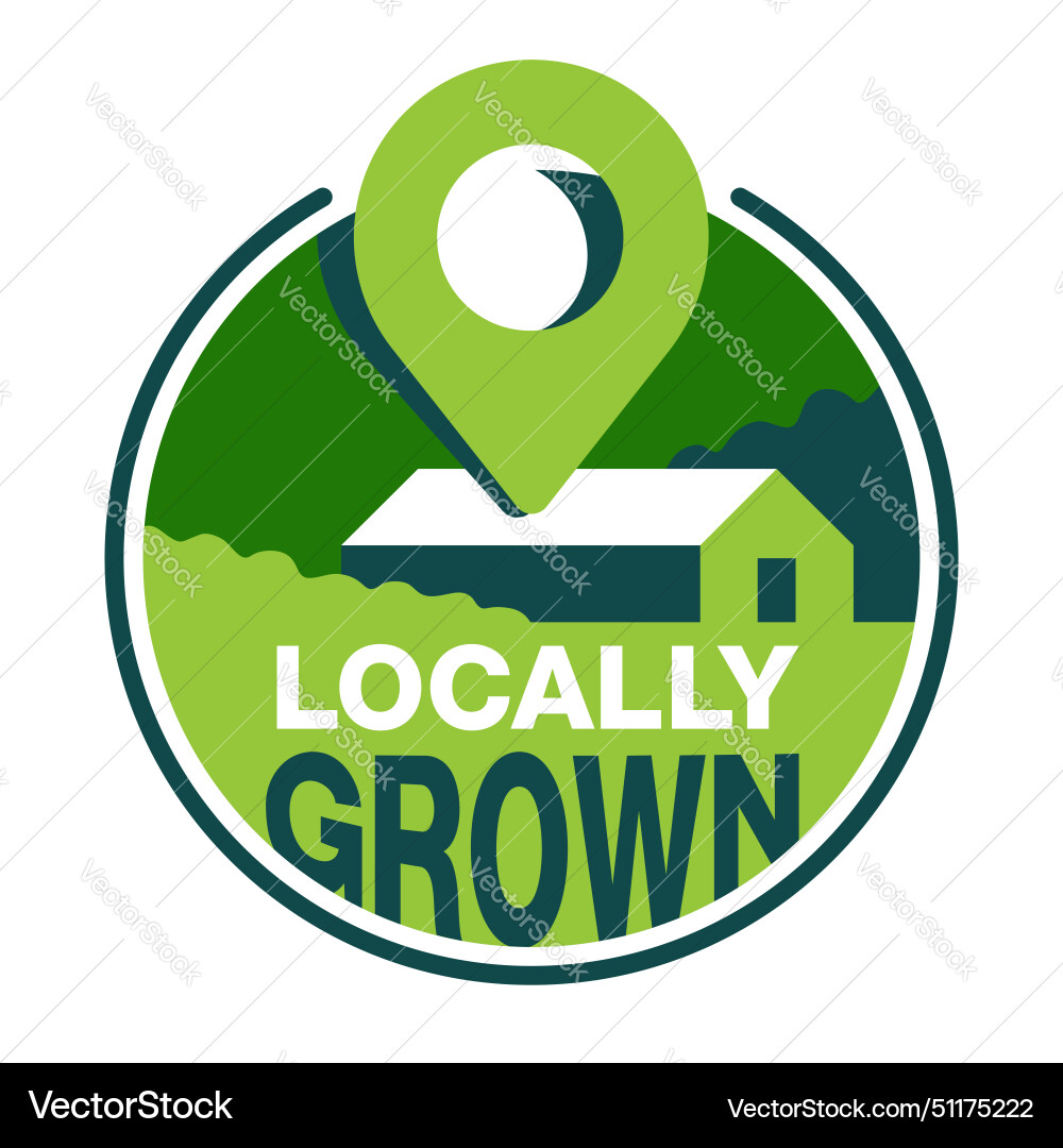 Locally grown sticker for food labeling Royalty Free Vector