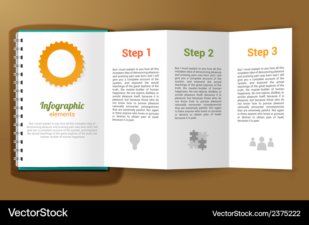 Notepad unfolded infographic Royalty Free Vector Image