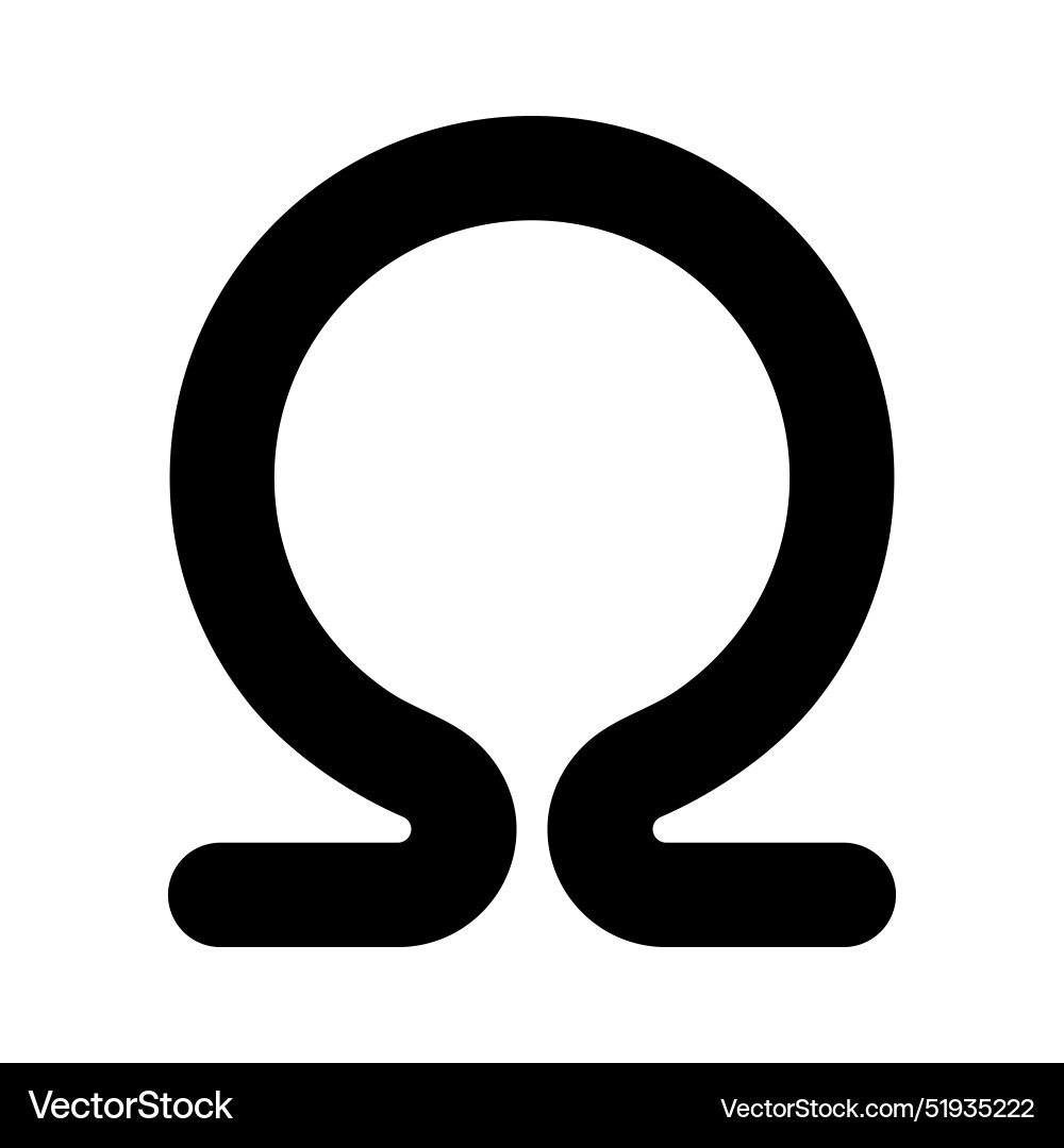 Omega symbol icon Royalty Free Vector Image - VectorStock