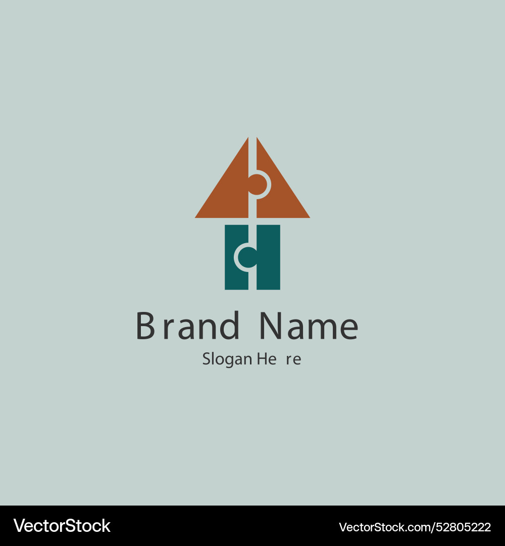Puzzle piece tree logo design Royalty Free Vector Image