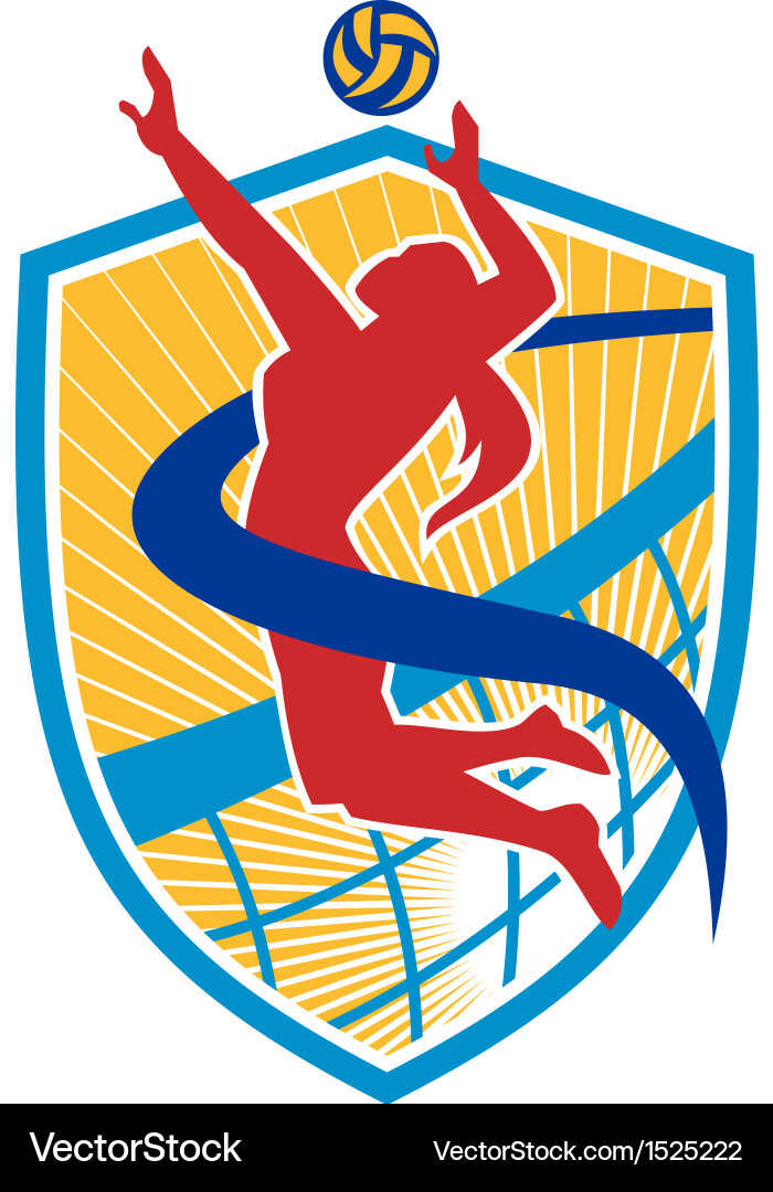 Volleyball Spike Action Royalty Free Vector Image