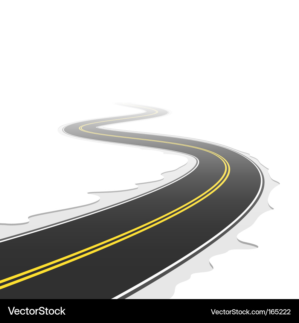 Winding road Royalty Free Vector Image - VectorStock