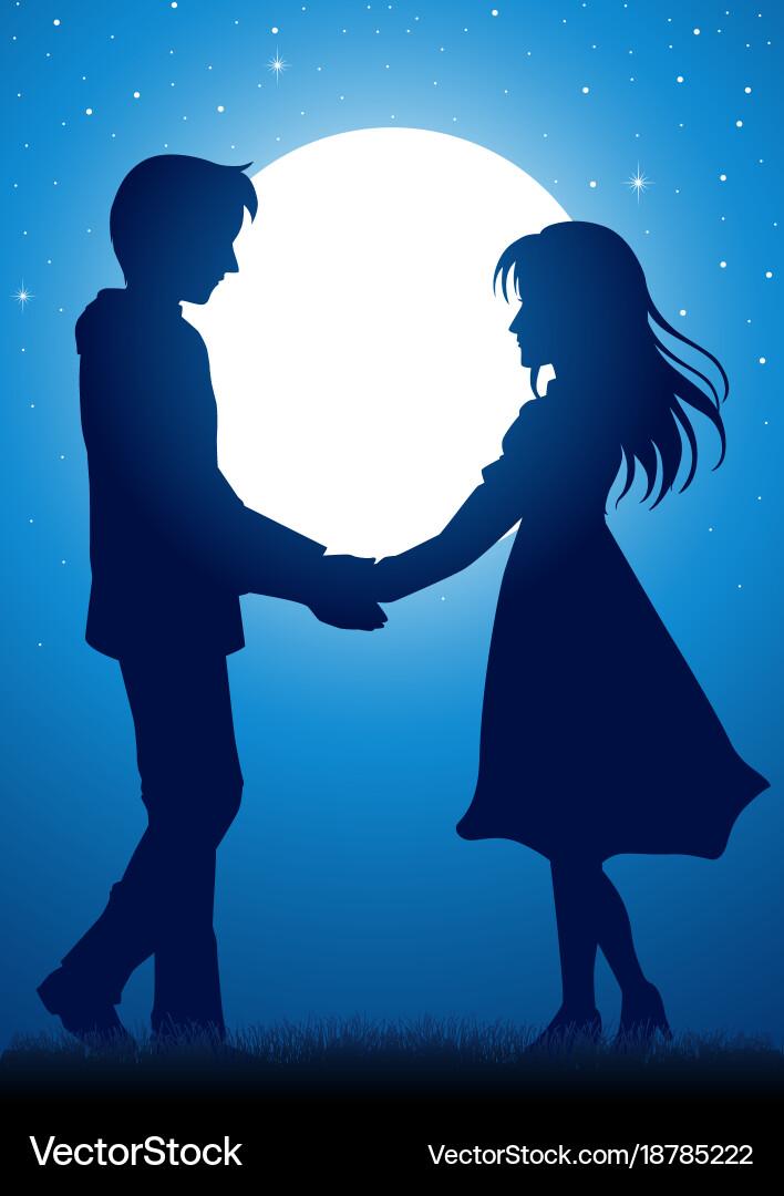 Young Lover Moonlight Vector Images (43)
