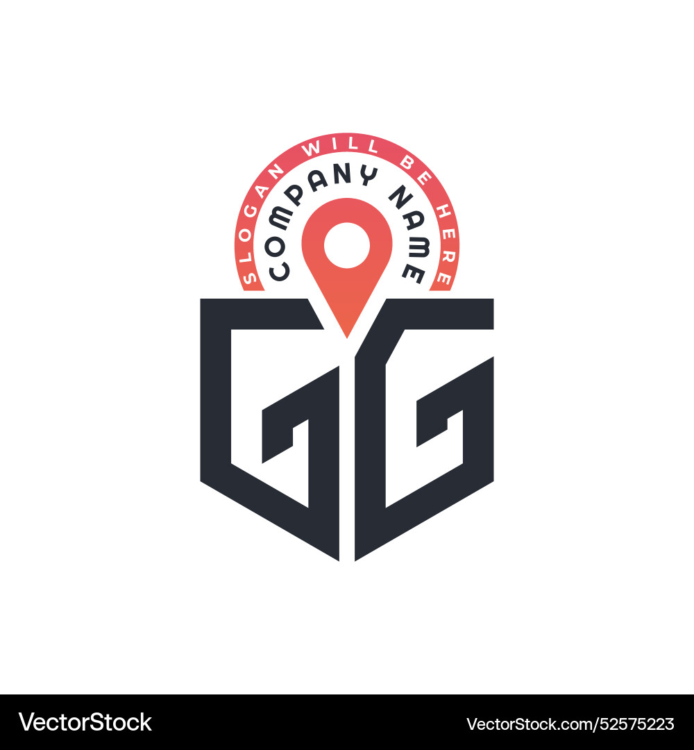 Gg location logo design for human resources Vector Image