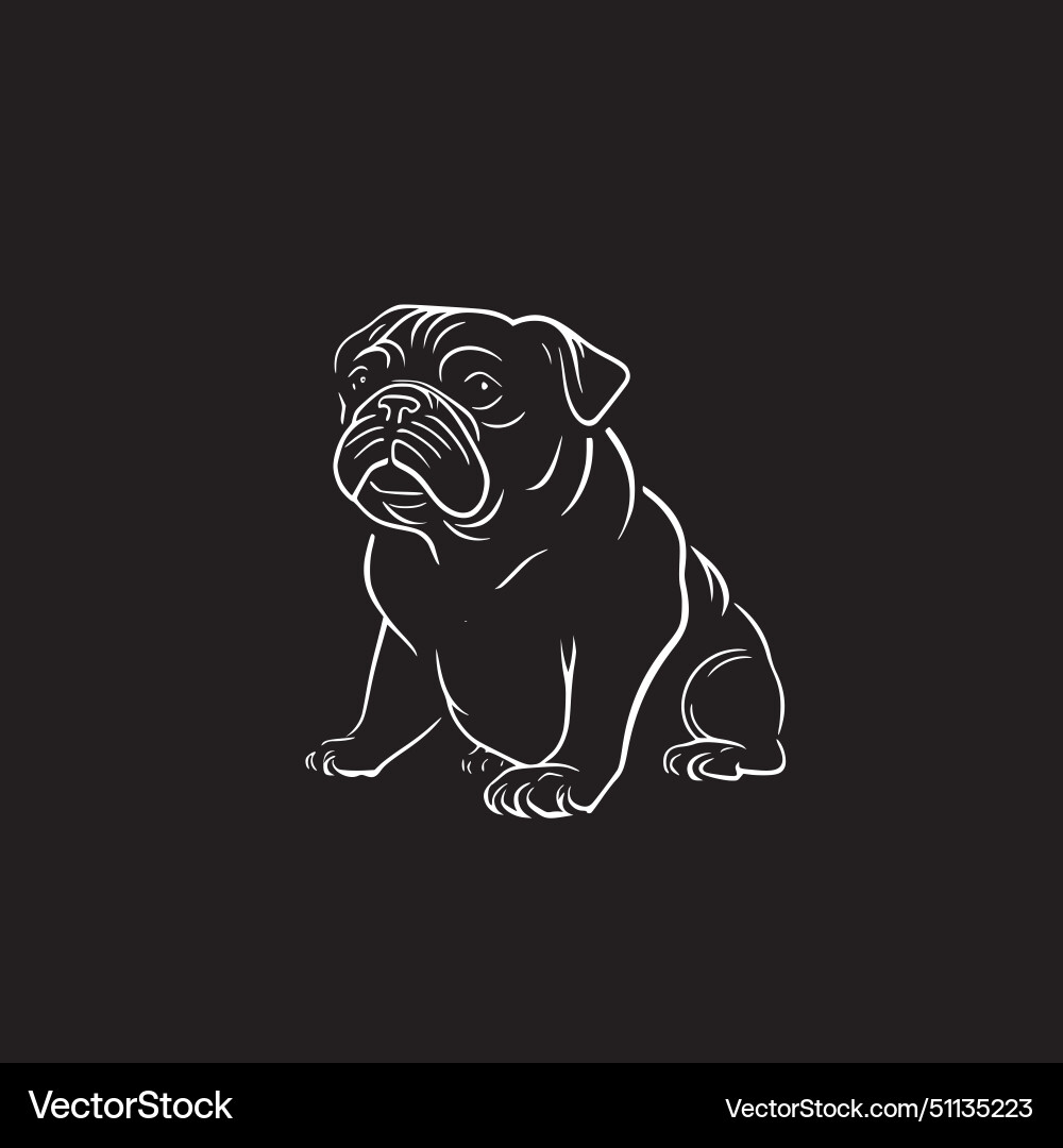 Pug - minimalist and simple silhouette Royalty Free Vector
