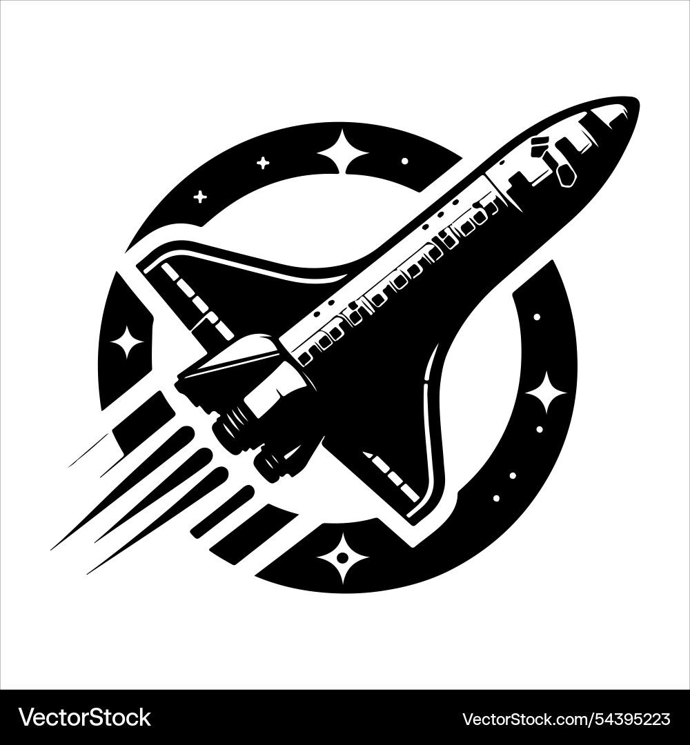 Rocket launch silhouette Royalty Free Vector Image